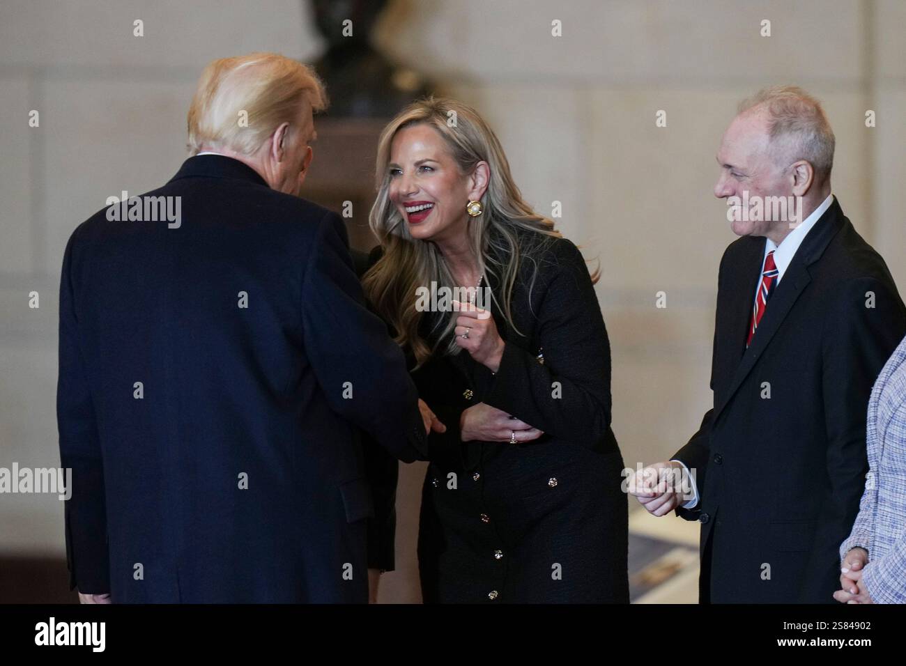 President Donald Trump, from left, greets Kelly Johnson and House ...