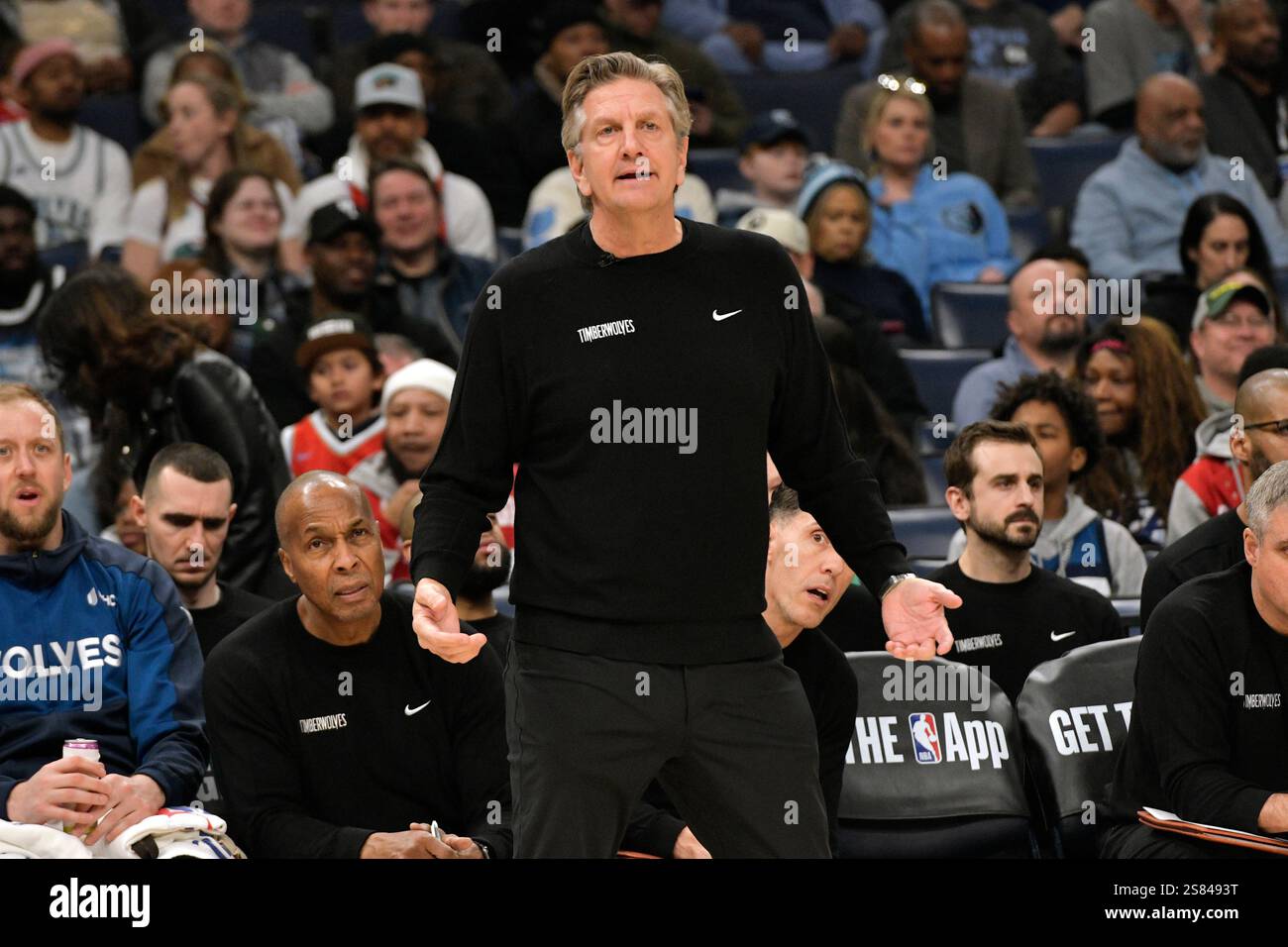 Minnesota Timberwolves head coach Chris Finch reacts in the first half ...