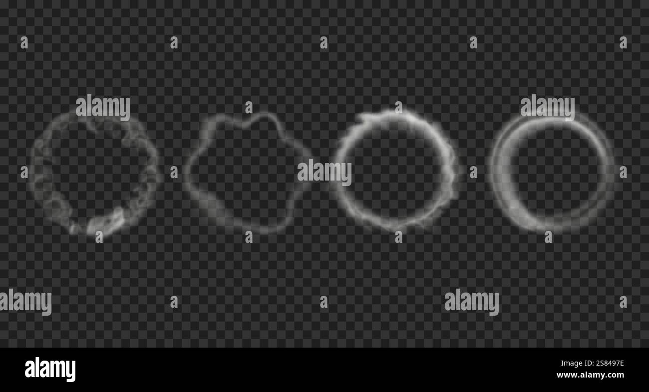Set of round steam cluds. Vapor, smoke rings Stock Vector Image & Art ...