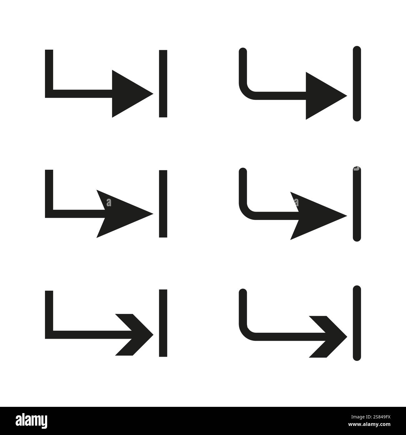 Arrow icons. Direction symbols. Navigation graphic. Vector illustration ...