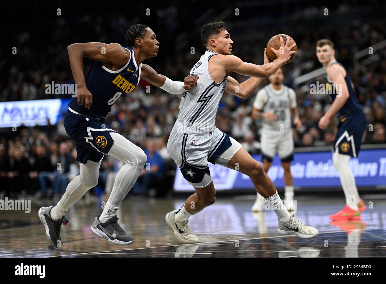 Orlando Magic forward Tristan da Silva (23) goes up to shoot in front ...