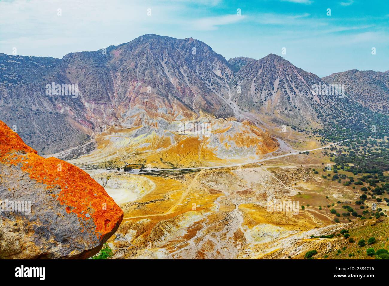 Nisyros volcano view, Nisyros Island, Dodecanese Islands, Greece Stock ...