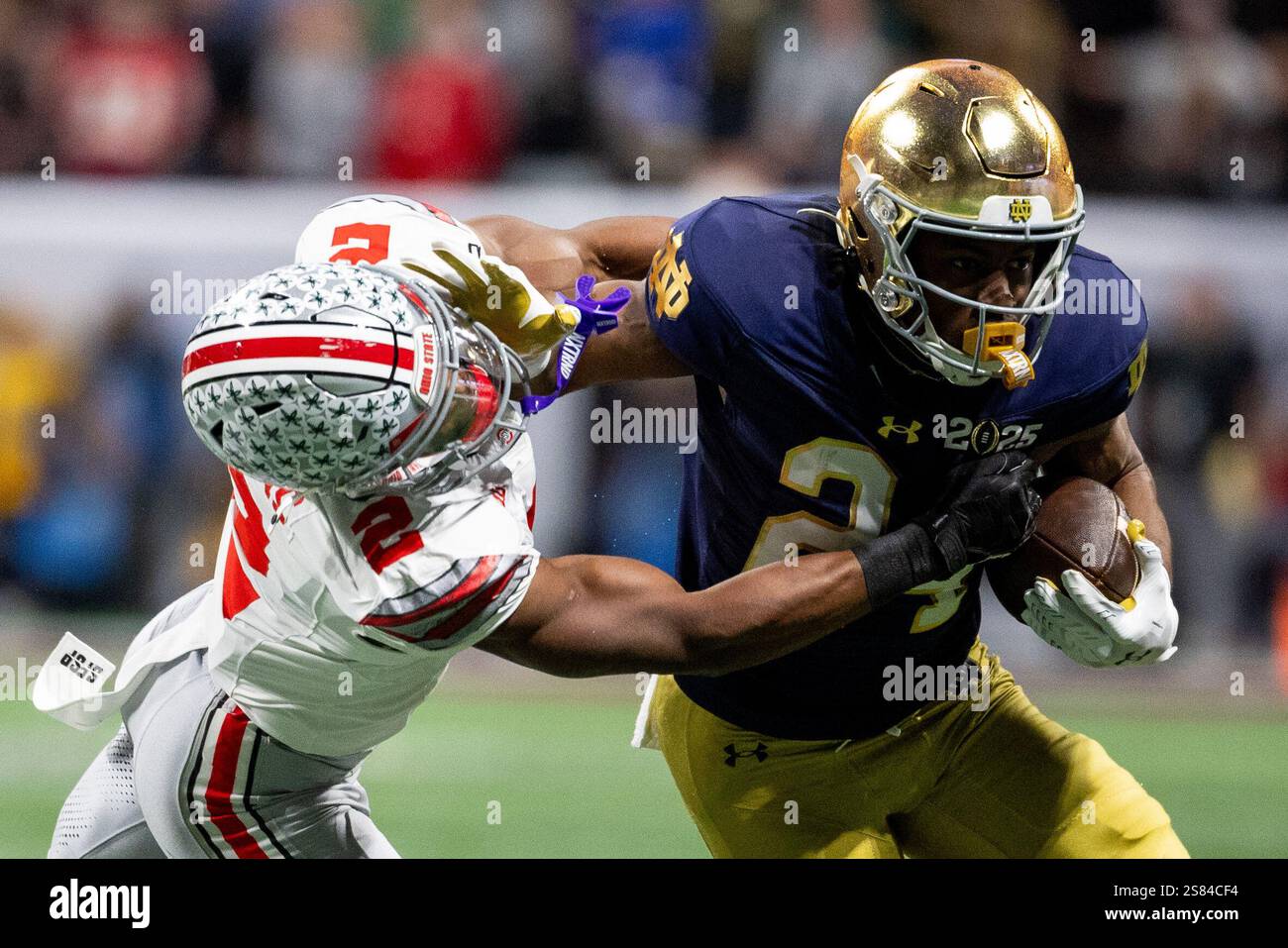 Atlanta, GA, USA. 20th Jan, 2025. Notre Dame running back Jadarian ...