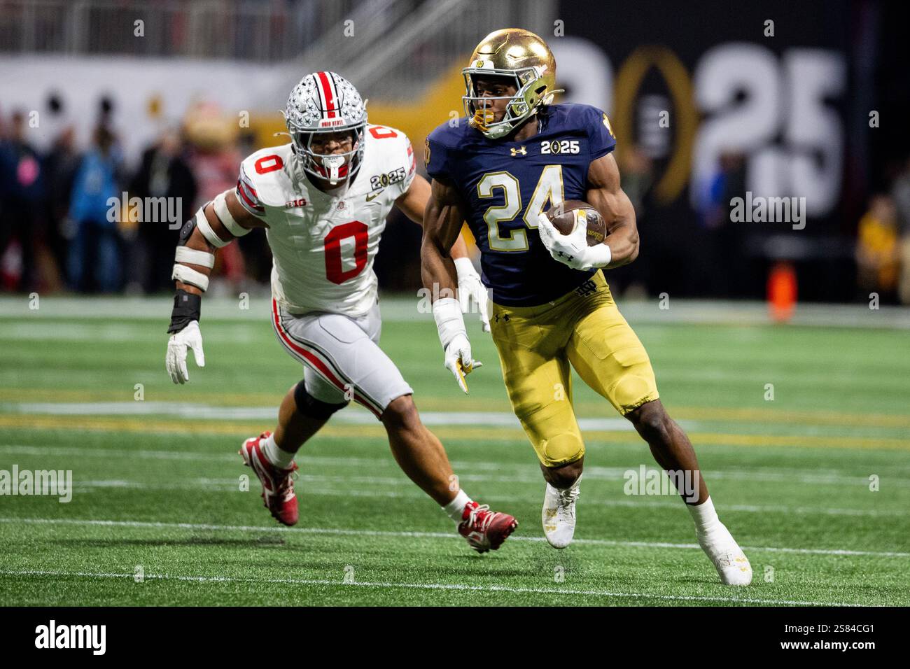 January 20, 2025: Notre Dame running back Jadarian Price (24) runs the ...