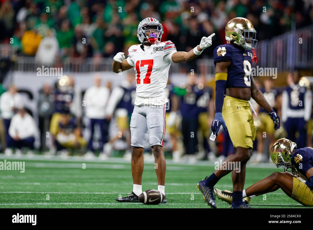 ATLANTA, GA - JANUARY 20: Wide Receiver Carnell Tate #17 of the Ohio ...