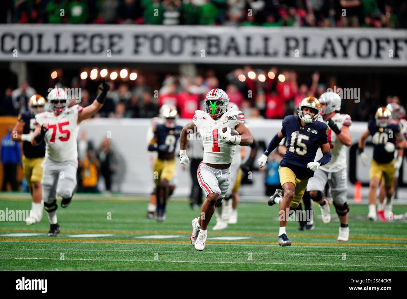 Ohio State running back Quinshon Judkins runs against Notre Dame during ...