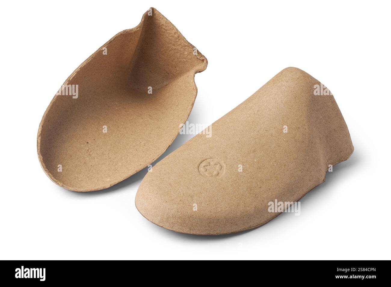 pair of hollow cardboard shoe inserts isolated white background, cost ...
