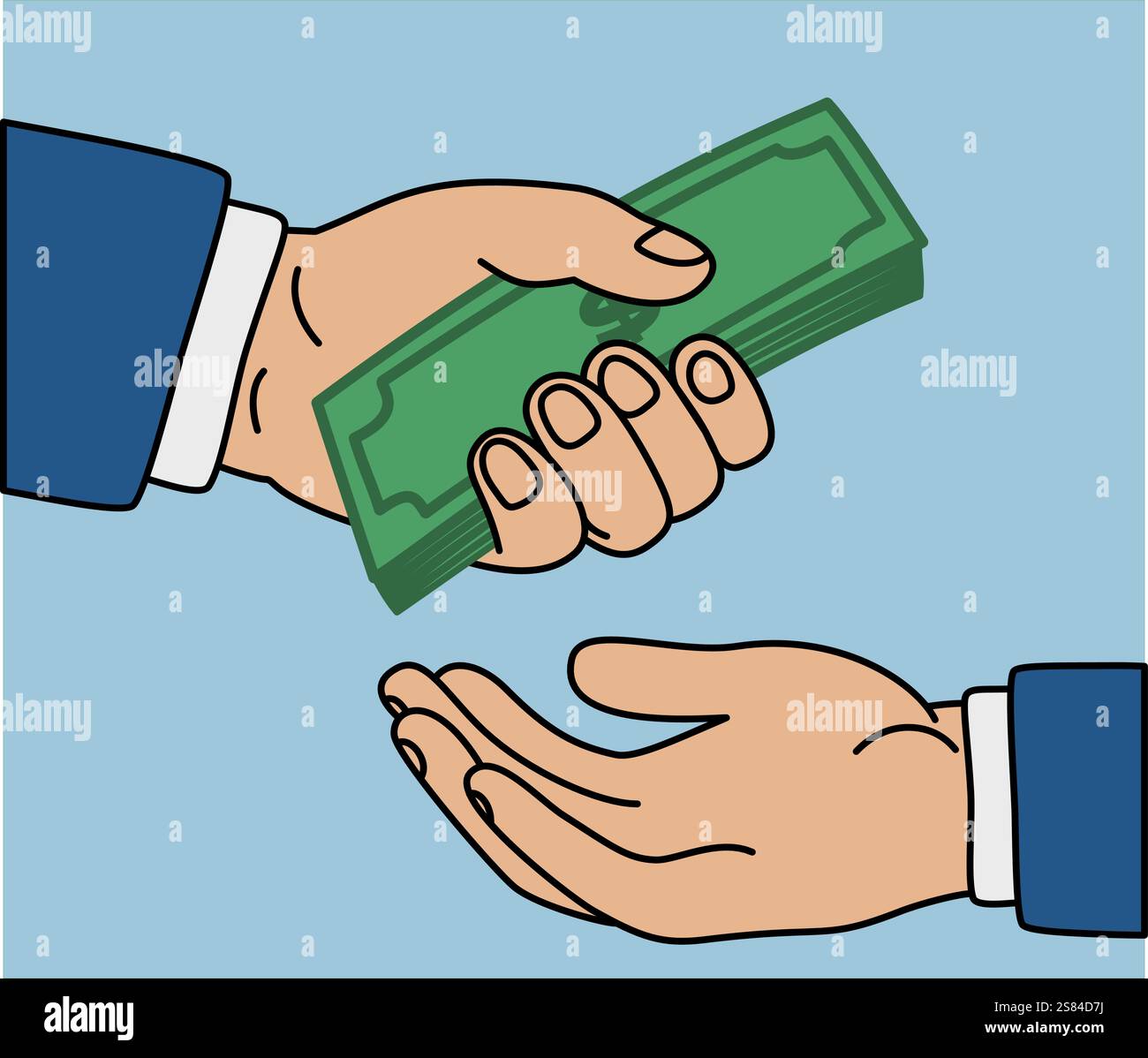 Handing money suit Stock Vector Images - Alamy