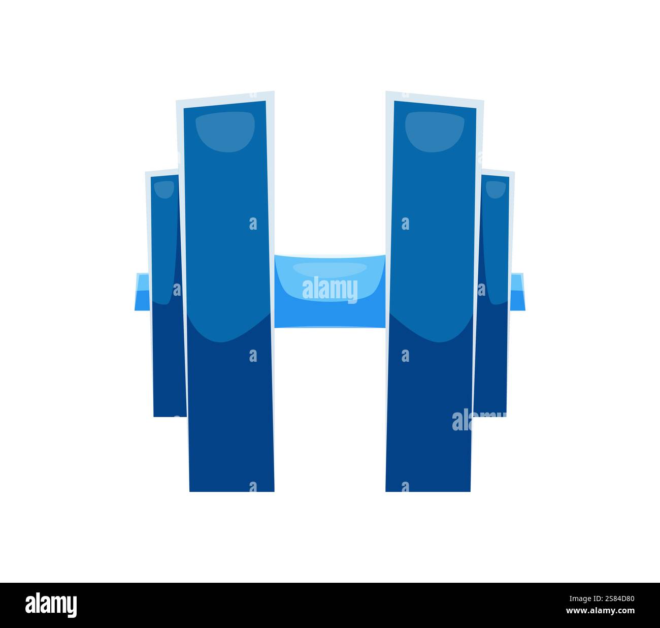 Cartoon letter H as sport barbell, weightlifting font, gym bodybuilding ...