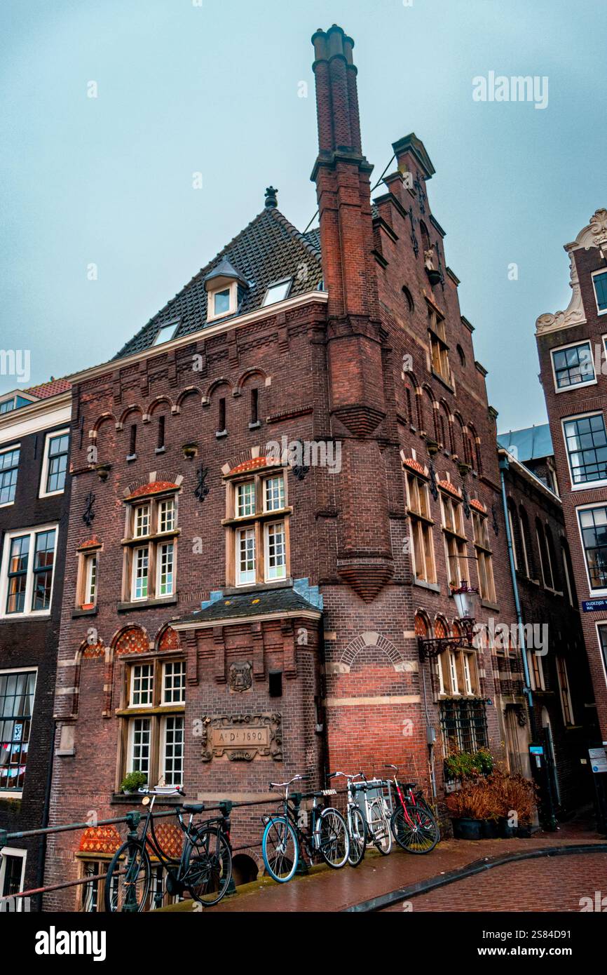 Facade of a historic brick building in Amsterdam, built in 1890 ...