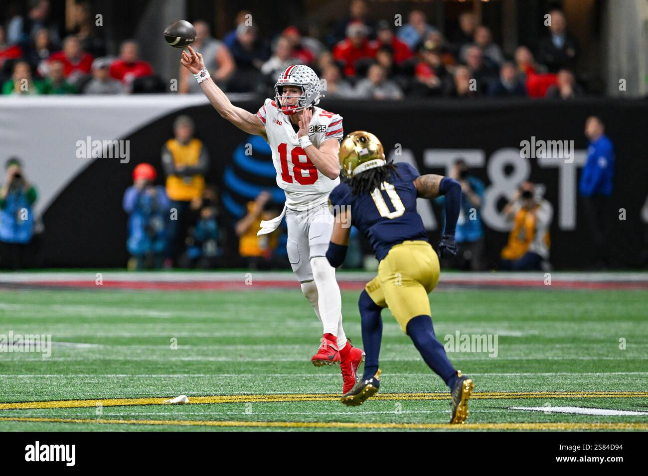 ATLANTA, GA – JANUARY 20: Quarterback Will Howard #18 of the Ohio State ...