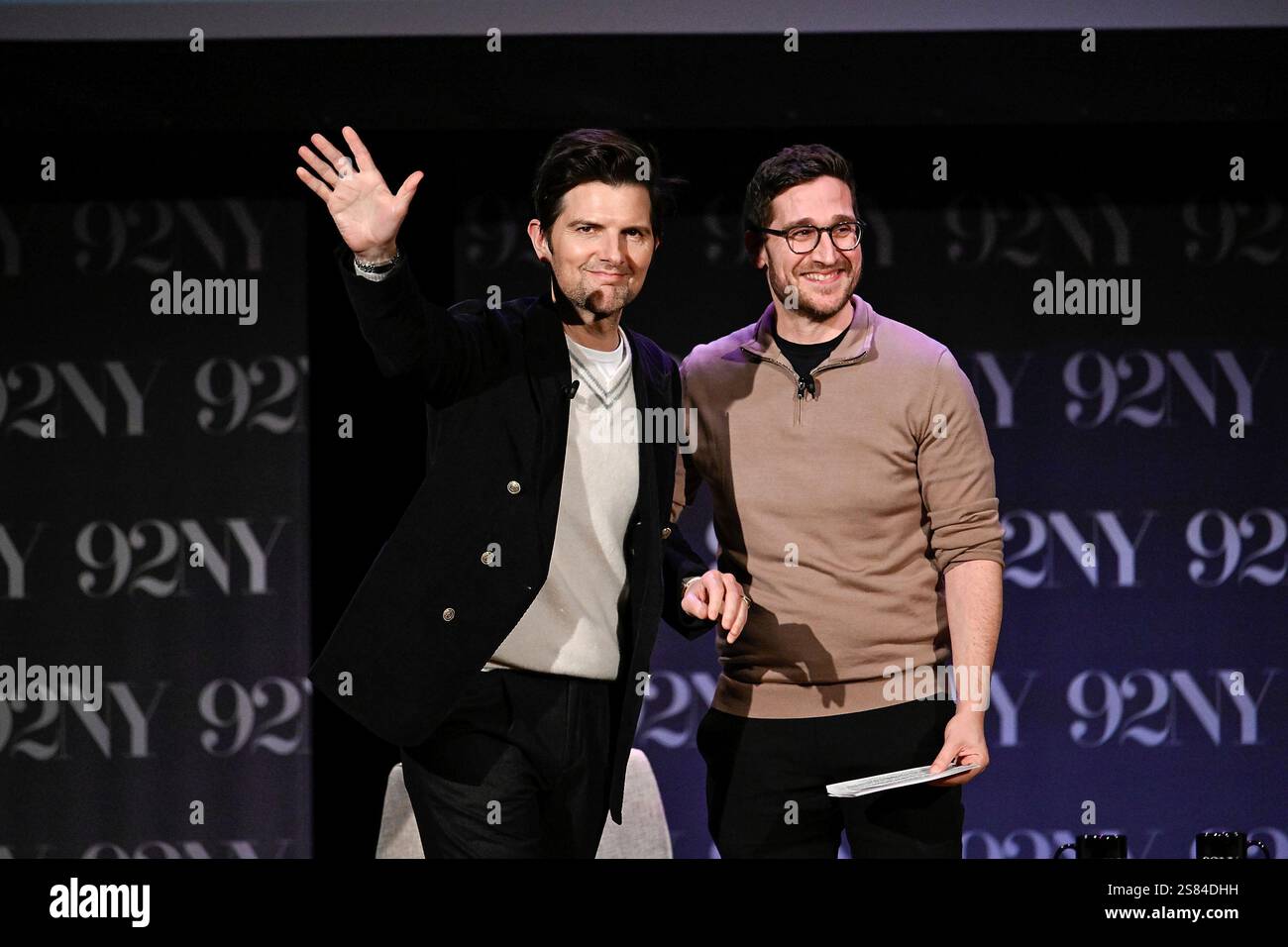Actor Adam Scott, left, and moderator Josh Horowitz on stage before ...