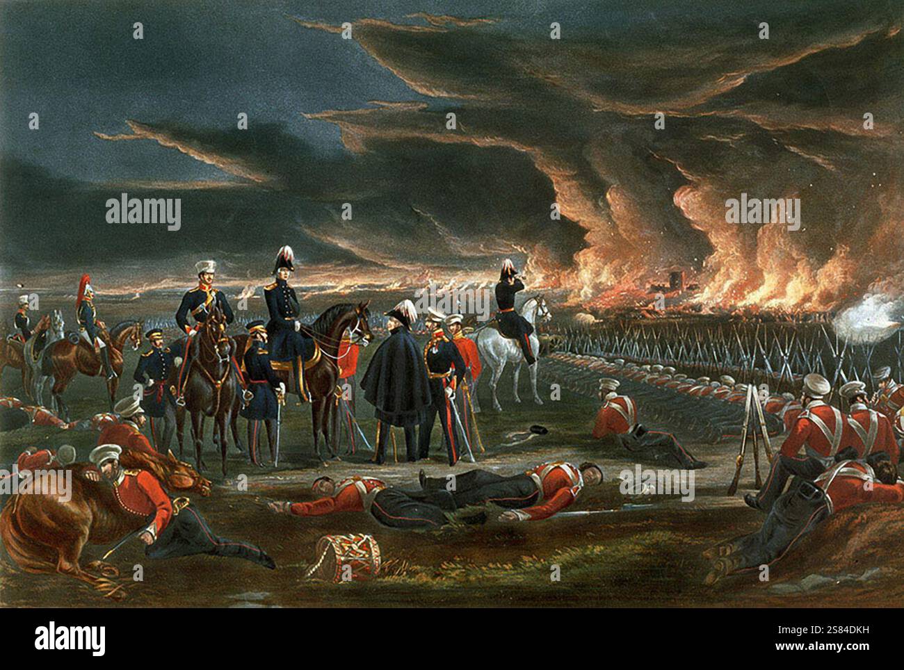 The British Army at a night bivouac before the Battle of Ferozeshah ...