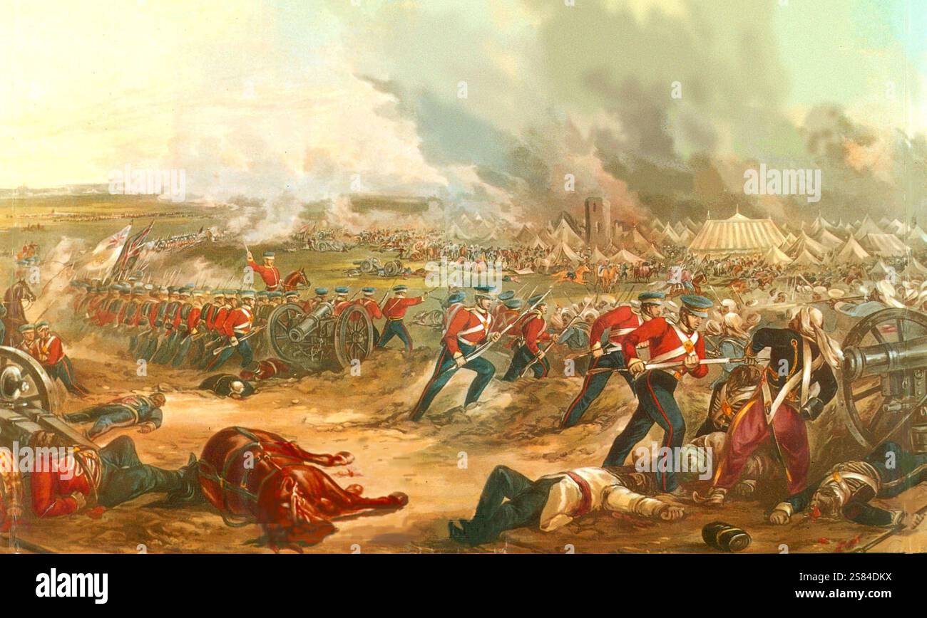 Battle of Ferozeshah. Picture of the second day. The Battle of ...