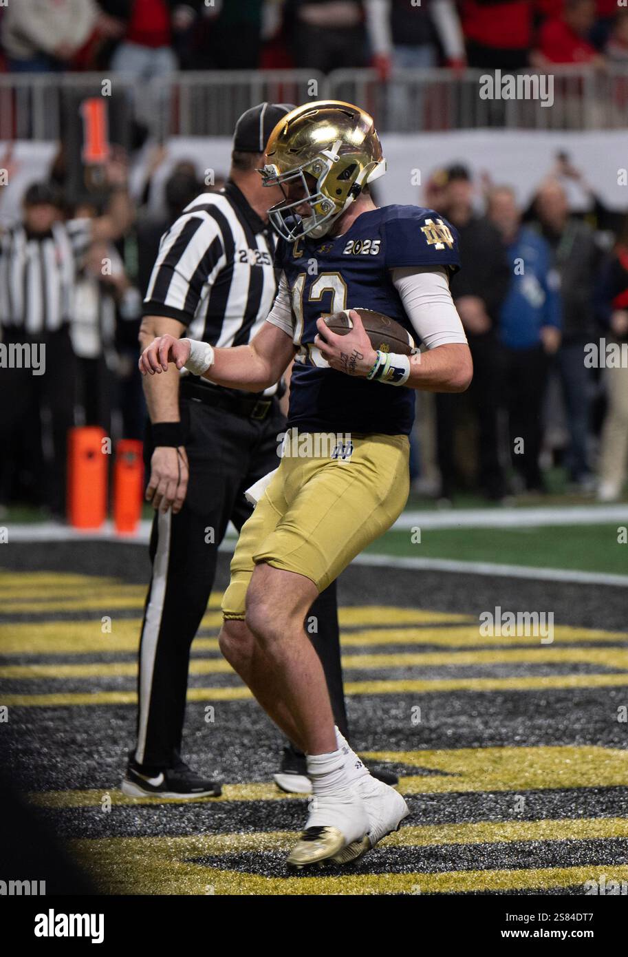 January 20, 2025, Atlanta, Georgia, U.S.A: Notre Dame player #12 QB CJ ...