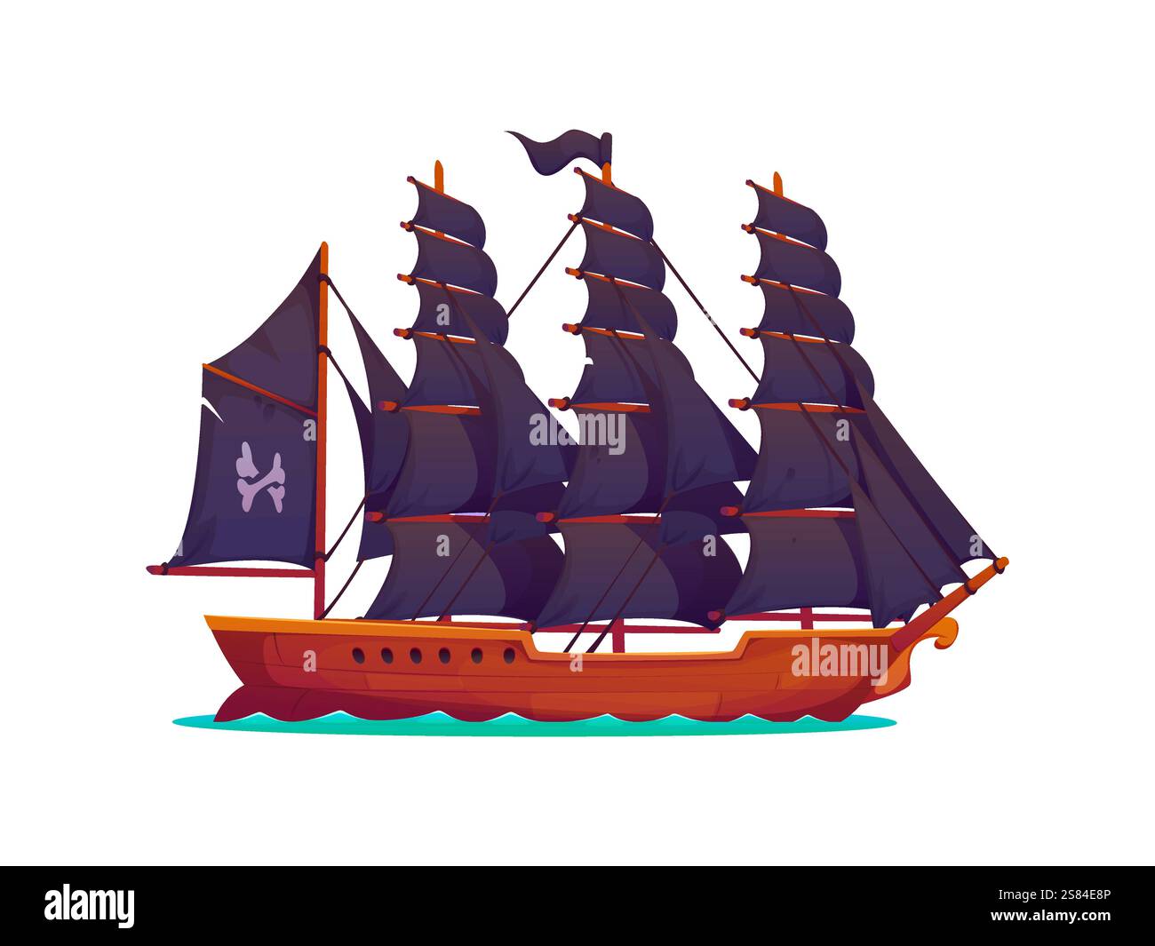 Corsair pirate historical brigantine sail ship. Corsair ancient ...