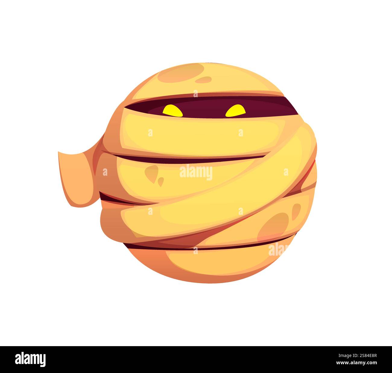 Cartoon Egyptian font mummy head O letter. Egyptian history English ABC ...