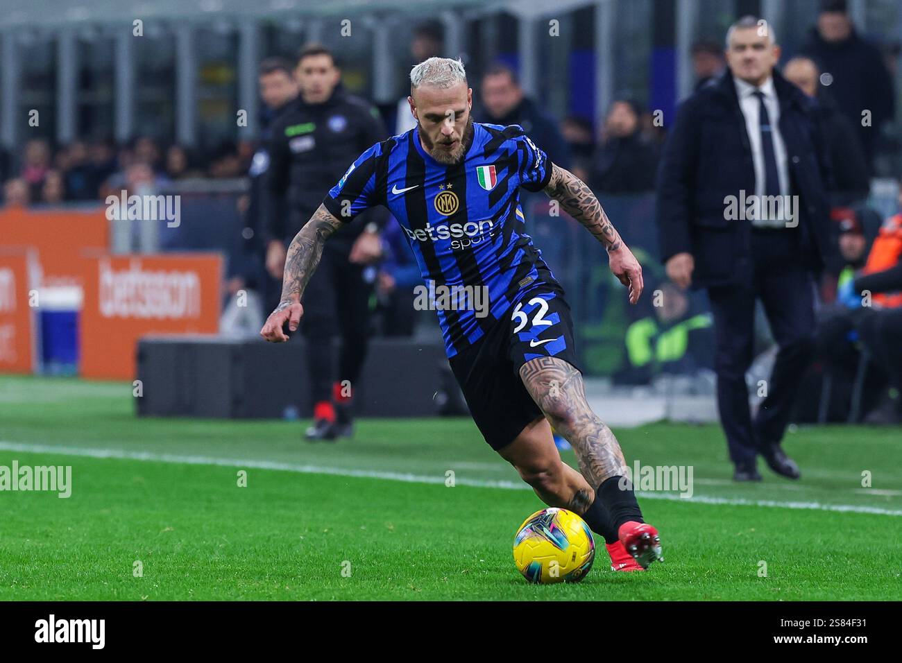 Milan, Italy. 19th Jan, 2025. Federico Dimarco of FC Internazionale seen in action during Serie ...