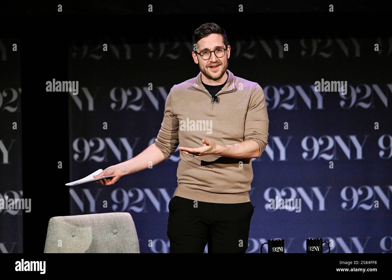 Moderator Josh Horowitz on stage before discussing the Apple TV+ series ...