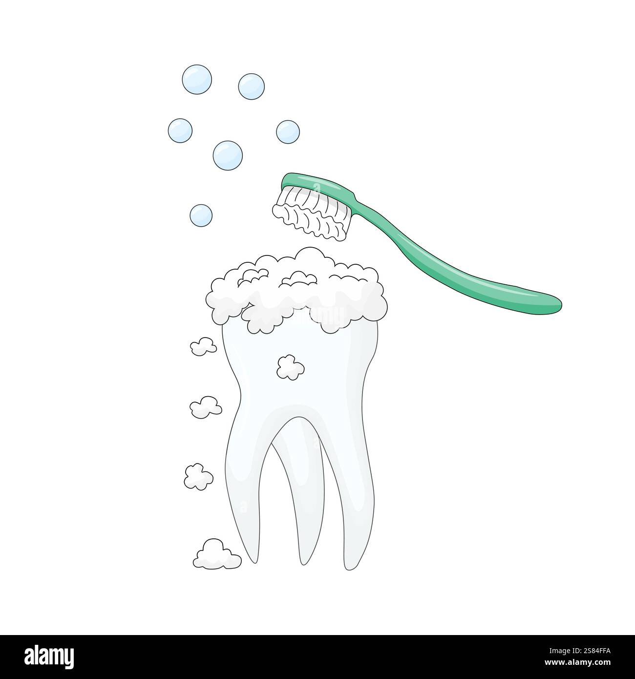 white background, personal hygiene procedure for cleaning the surface ...