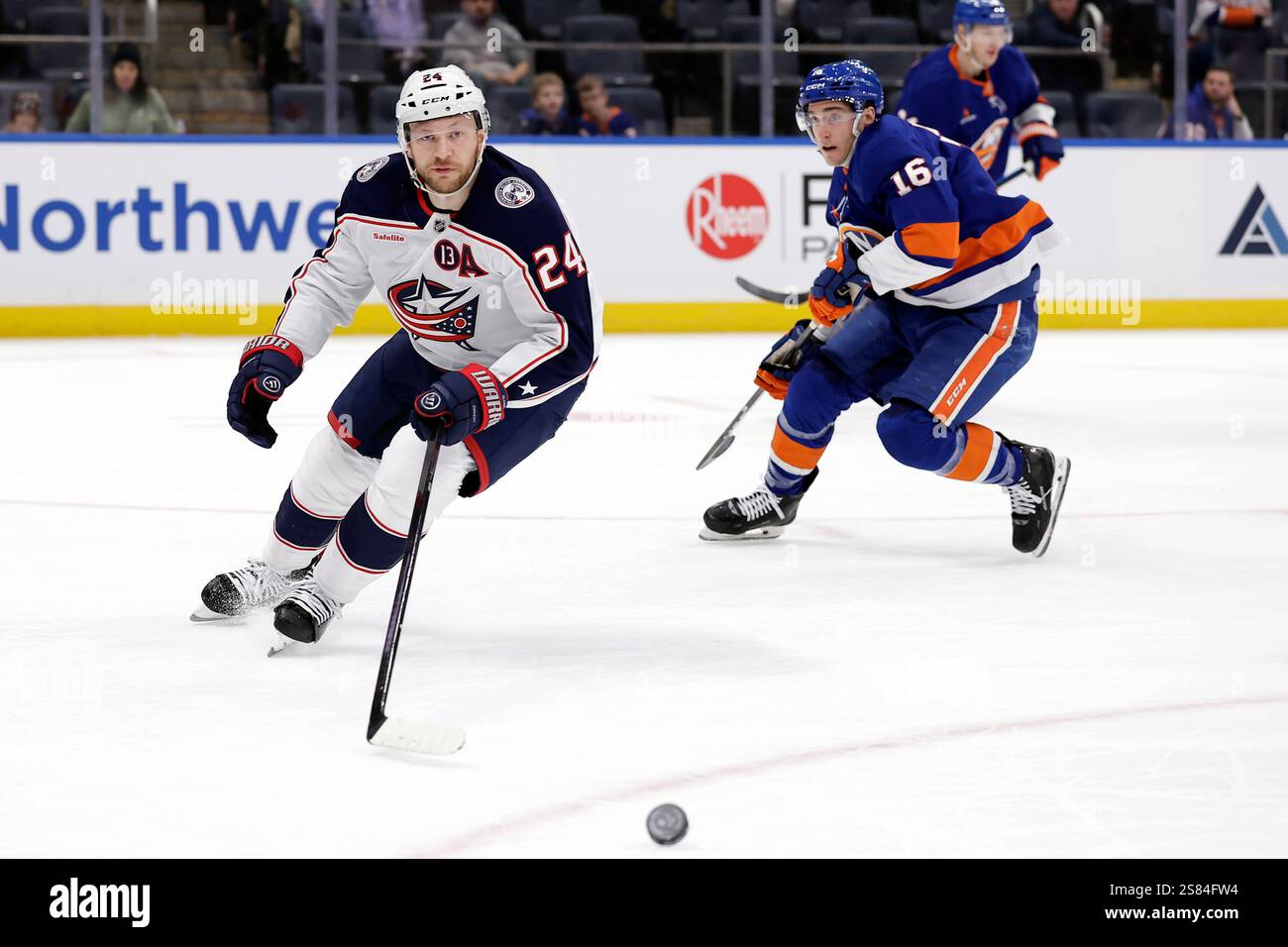 Columbus Blue Jackets right wing Mathieu Olivier (24) reaches for the ...