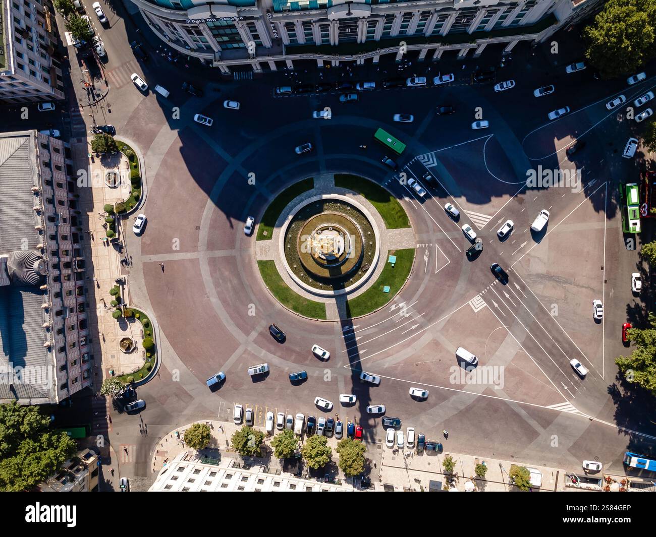 Bird's eye view of Freedom Square in Tbilisi, Georgia, featuring a ...
