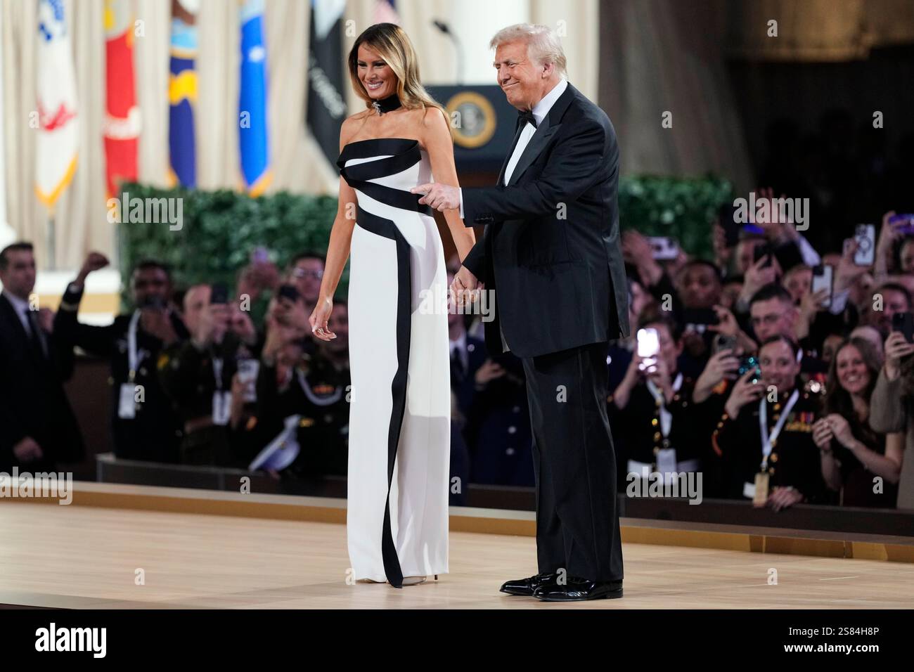 President Donald Trump and first lady Melania Trump at the Commander in Chief Ball, part of the ...