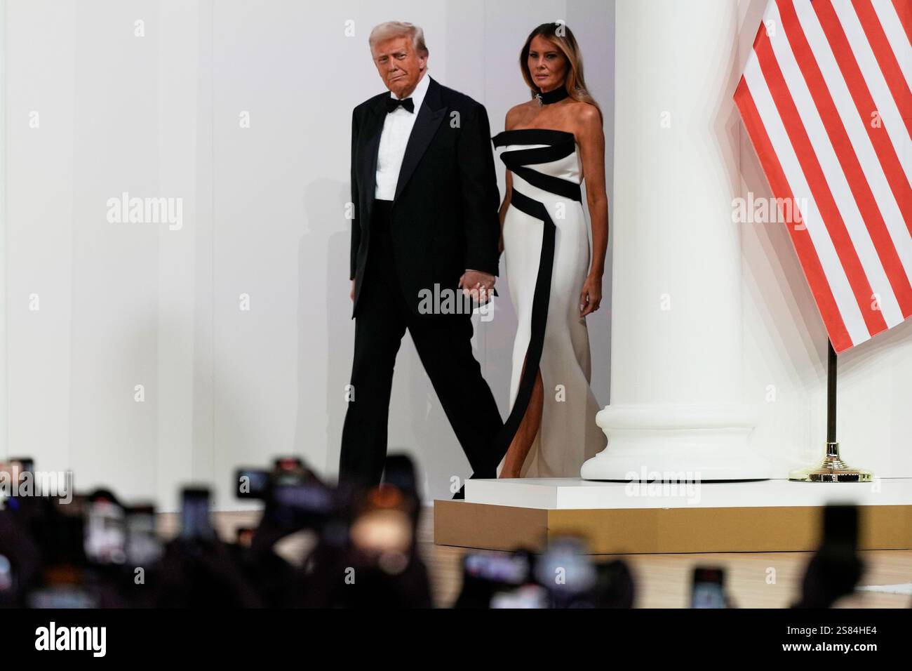 President Donald Trump and first lady Melania Trump arrive at the ...