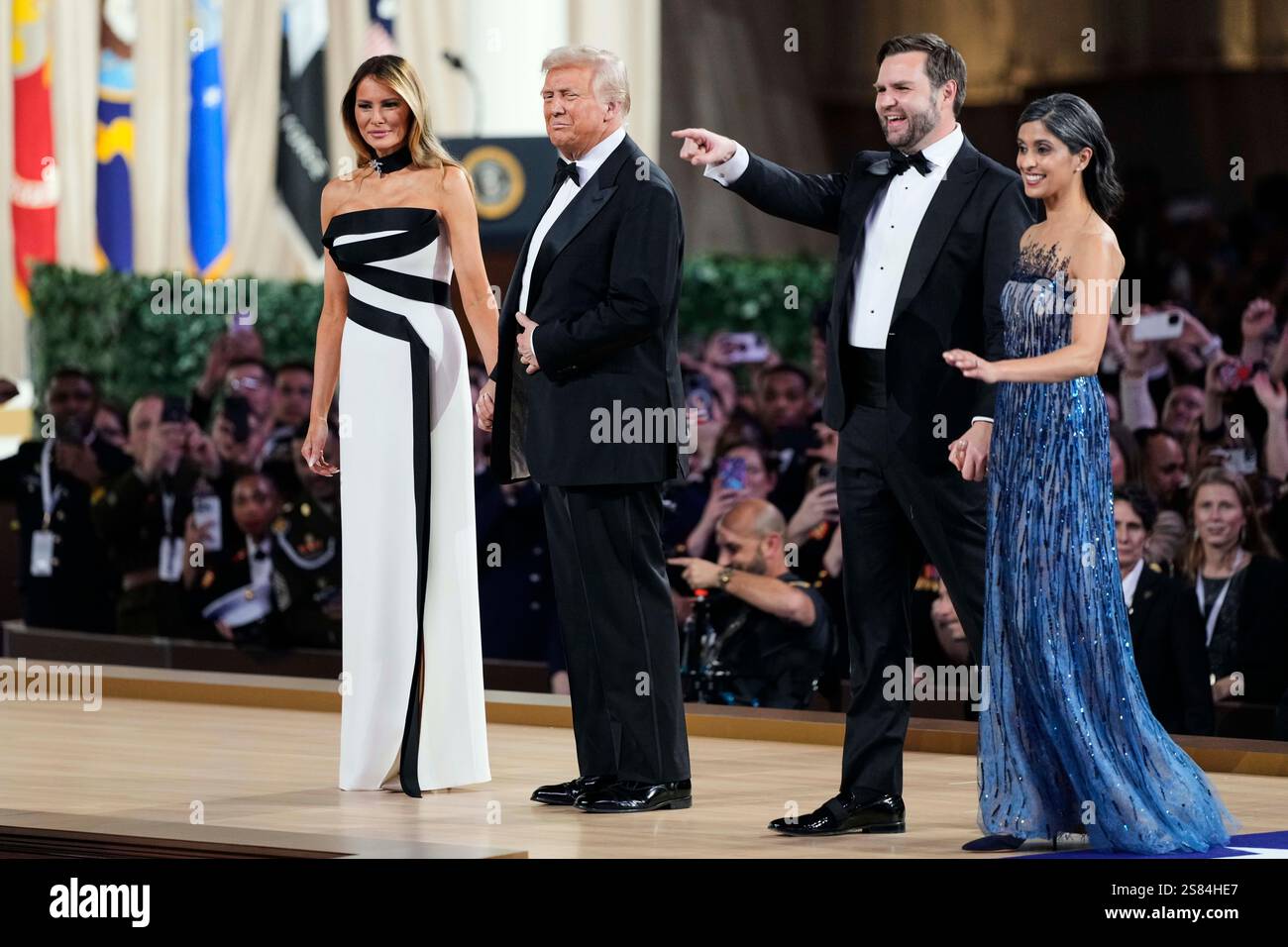 From left, first lady Melania Trump, President Donald Trump, Vice ...