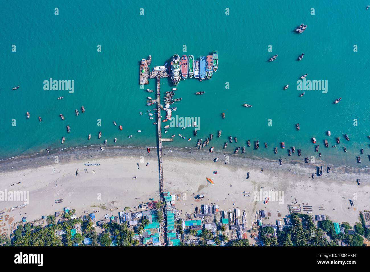 An aerial view of Saint Martin's Island, locally known as Narikel ...