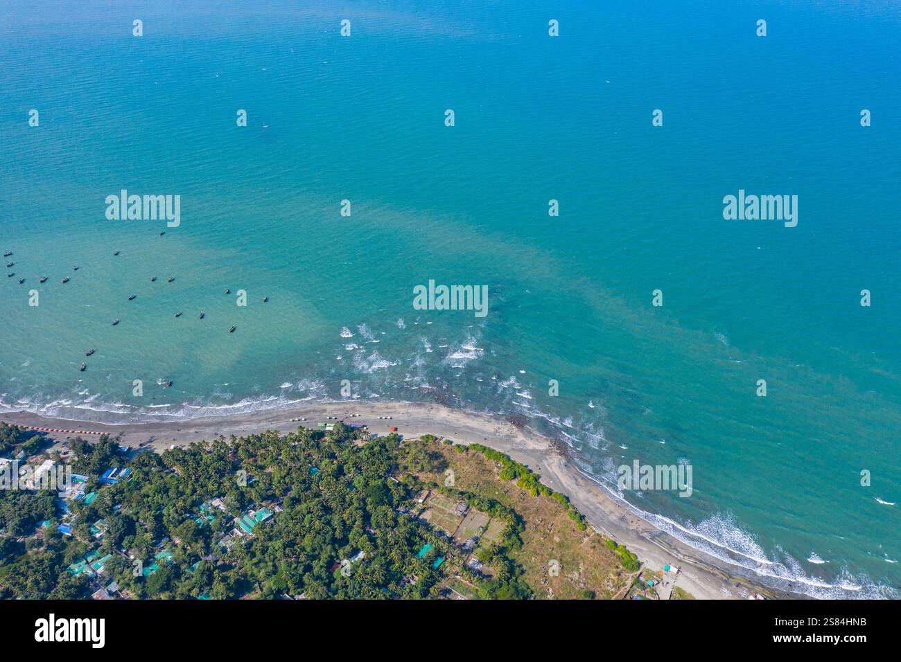An aerial view of Saint Martin's Island, locally known as Narikel ...