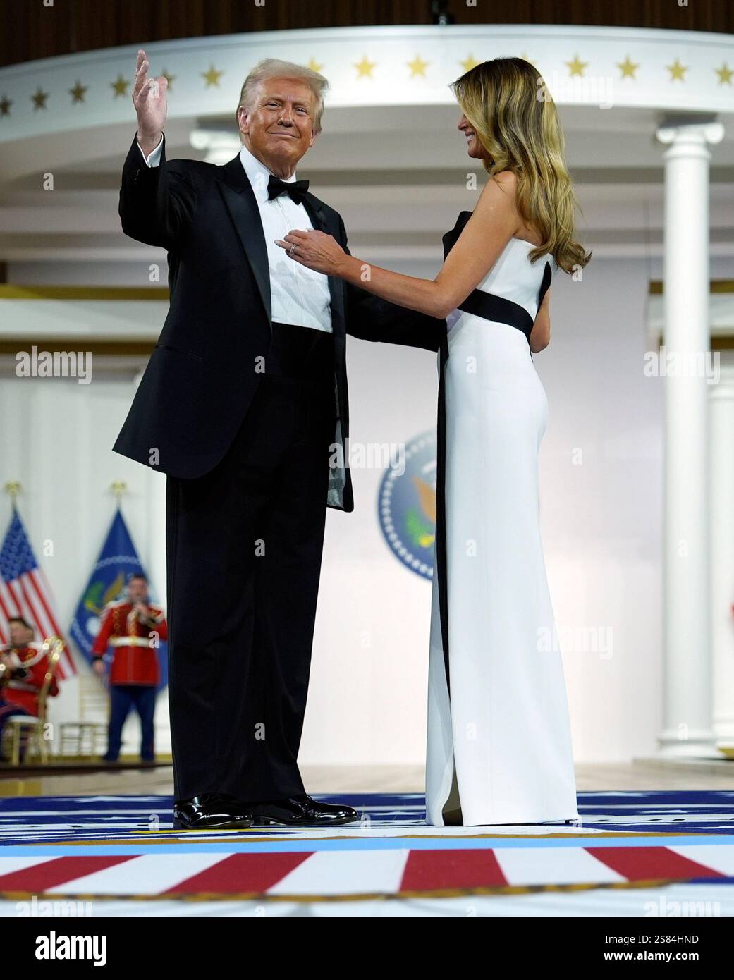 President Donald Trump and first lady Melania Trump dance at the Commander in Chief Ball, part ...