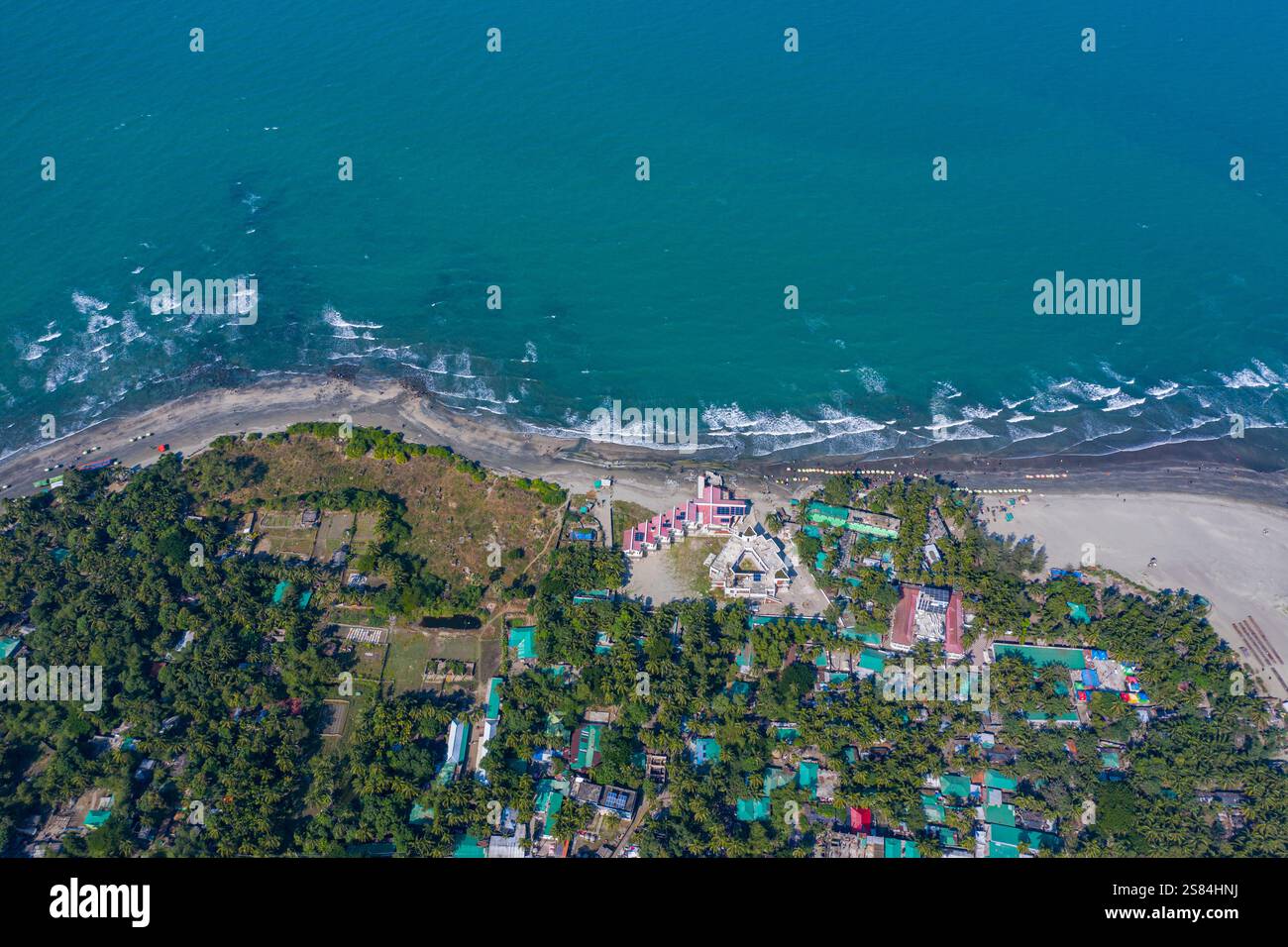 An aerial view of Saint Martin's Island, locally known as Narikel ...