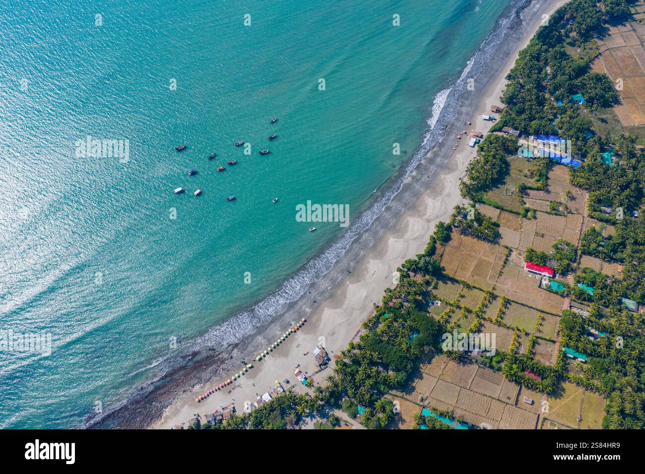 An aerial view of Saint Martin's Island, locally known as Narikel ...