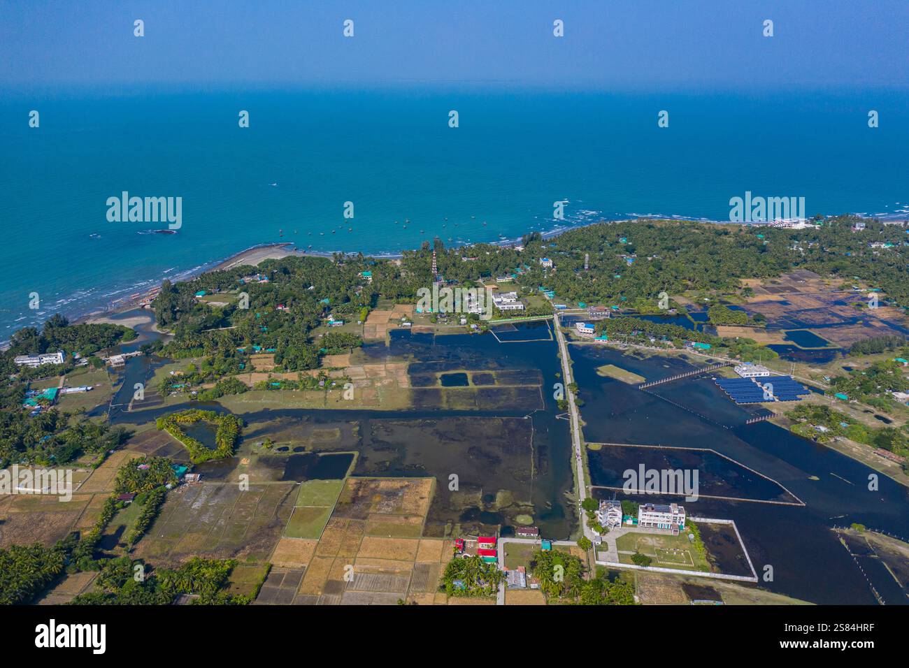 An aerial view of Saint Martin's Island, locally known as Narikel ...