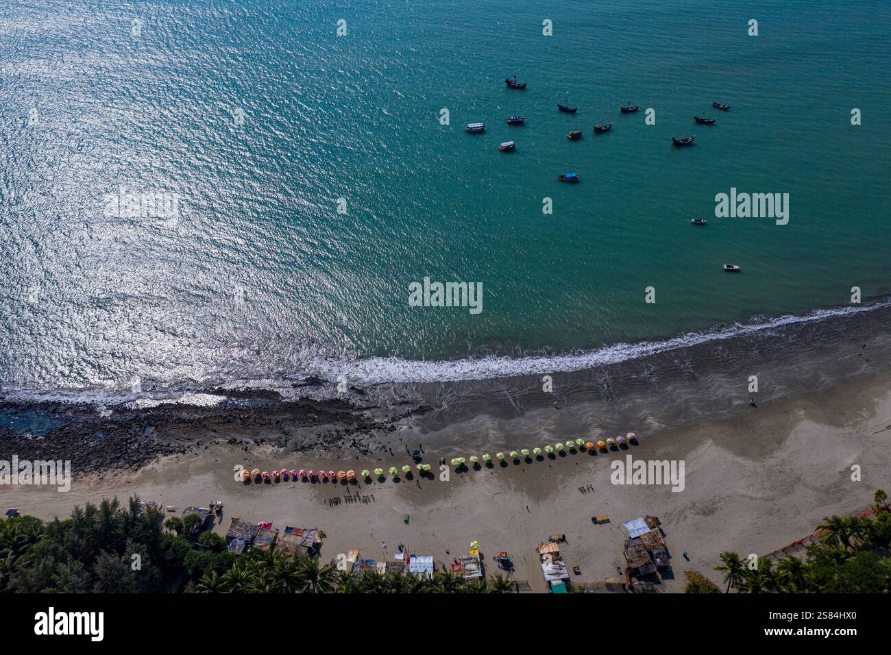 An aerial view of Saint Martin's Island, locally known as Narikel ...