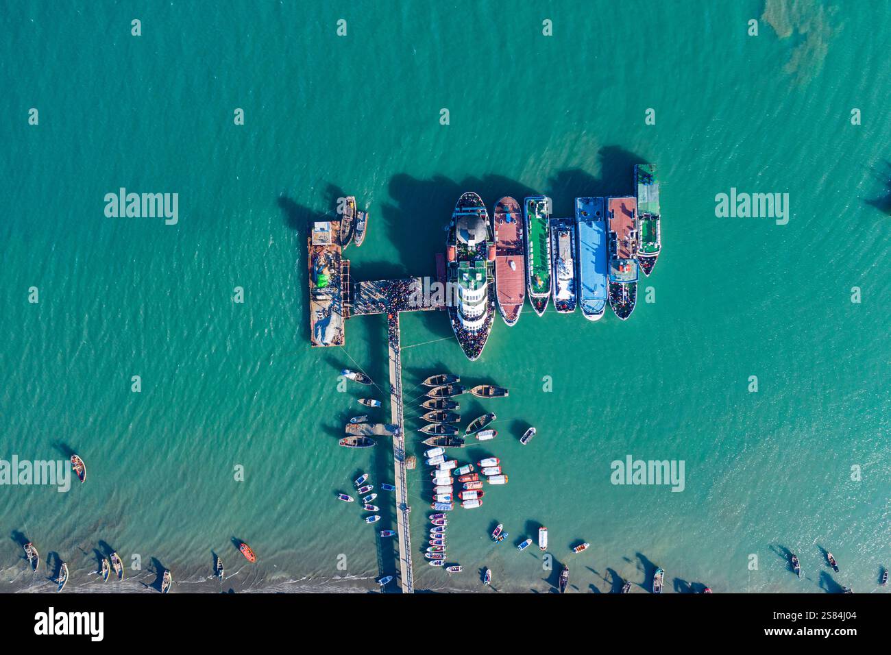 An aerial view of Saint Martin's Island, locally known as Narikel ...
