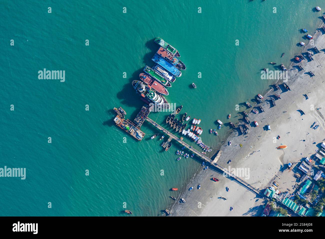 An aerial view of Saint Martin's Island, locally known as Narikel ...