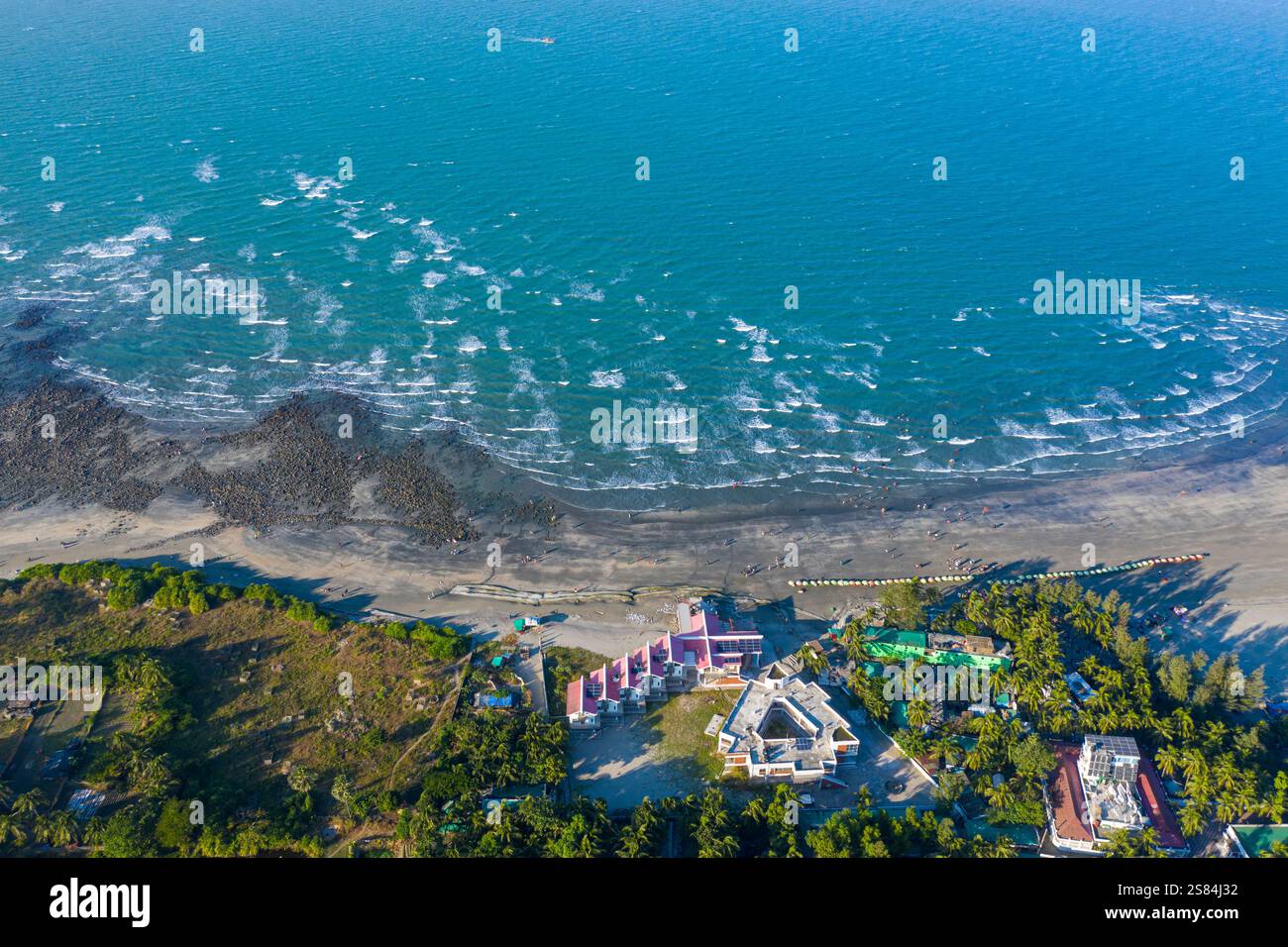 An aerial view of Saint Martin's Island, locally known as Narikel ...