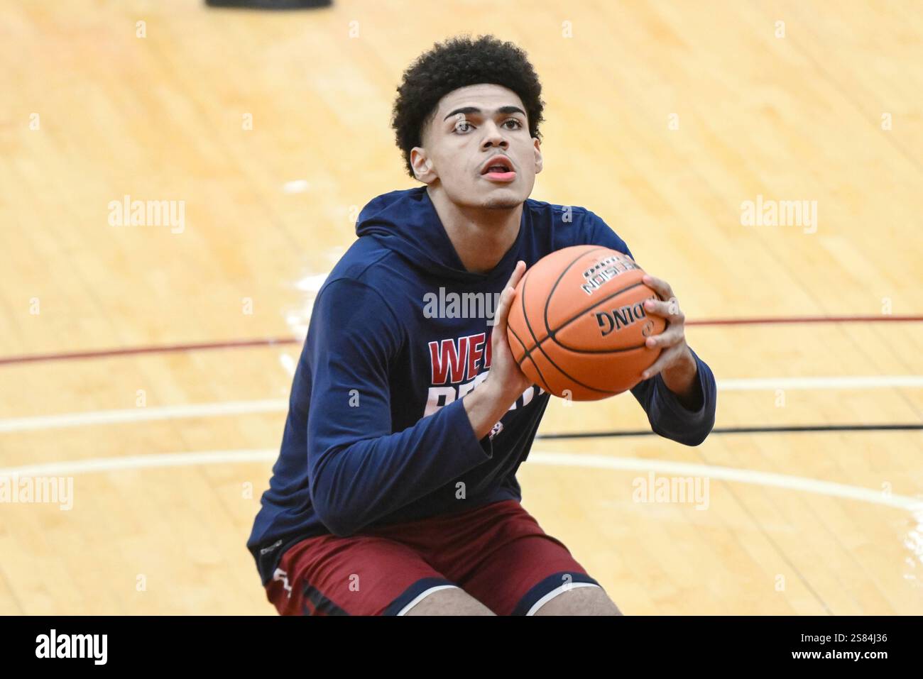 SPRINGFIELD, MA - JANUARY 20: Koa Peat of Perry (10) warms up before ...