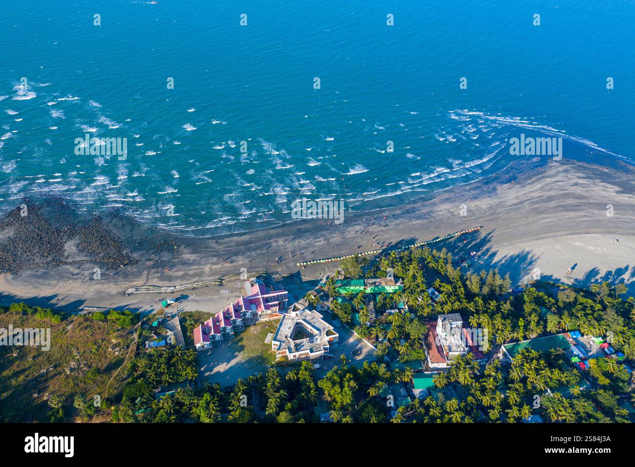 An aerial view of Saint Martin's Island, locally known as Narikel ...