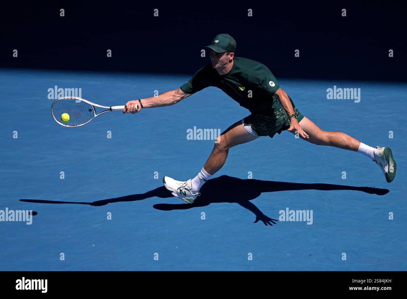 Tommy Paul of the U.S. plays a forehand return to Alexander Zverev of ...