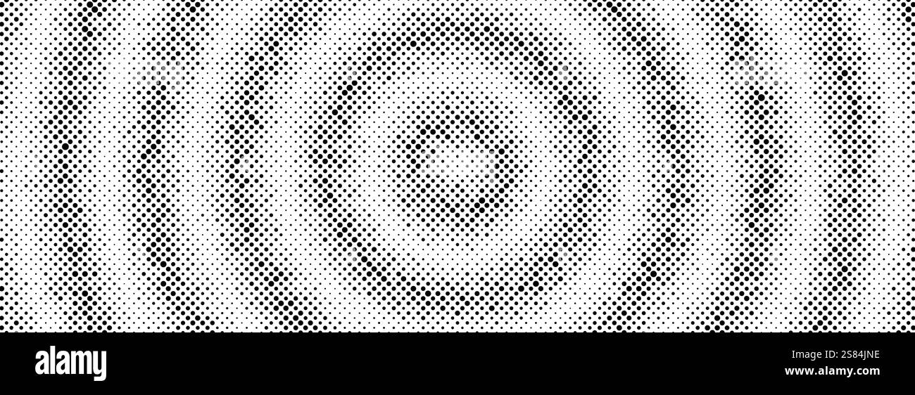 Radial halftone circle background. Black dotted sound wave ring ...