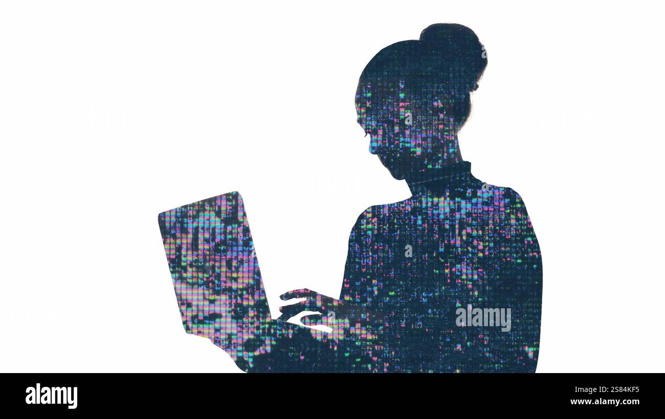 Smart silhouette. Artificial intelligence. Innovation technology ...