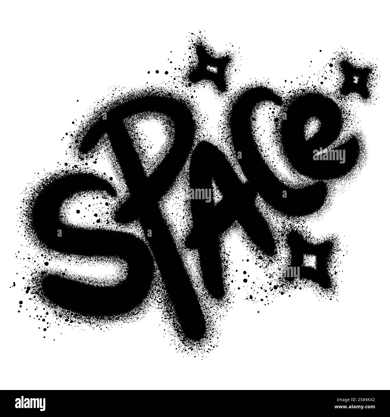 graffiti Space text sprayed in black over white Stock Vector Image ...