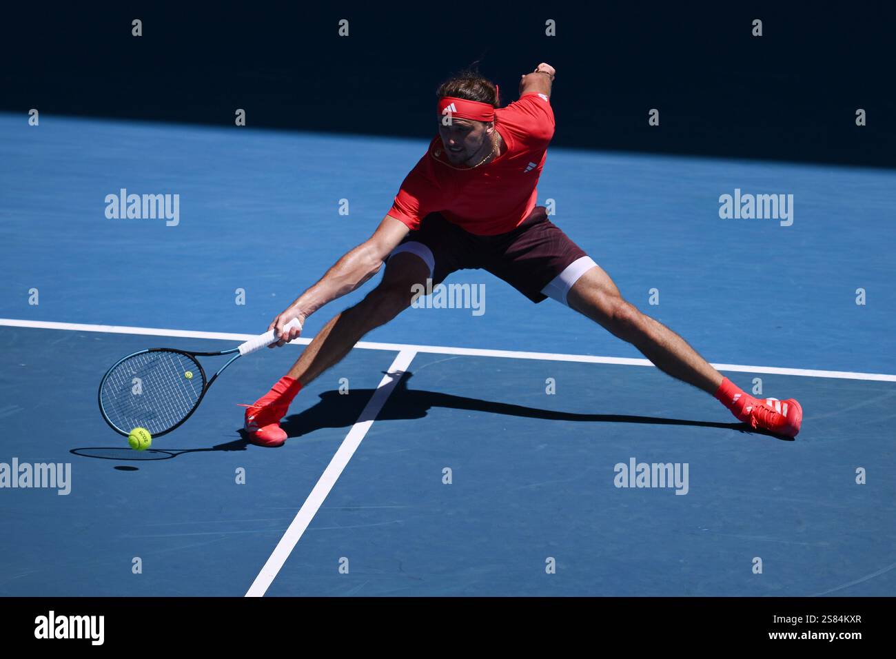 Melbourne, Australia. 21st Jan, 2025. Alexander Zverev of Germany during his 1/4 final match ...