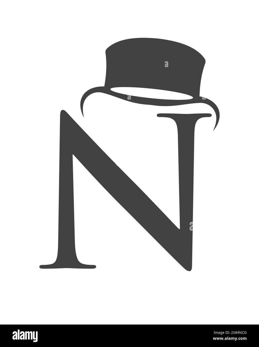 Initial Letter N Hat Logo Concept For Magic Hat Symbol Vector Stock ...