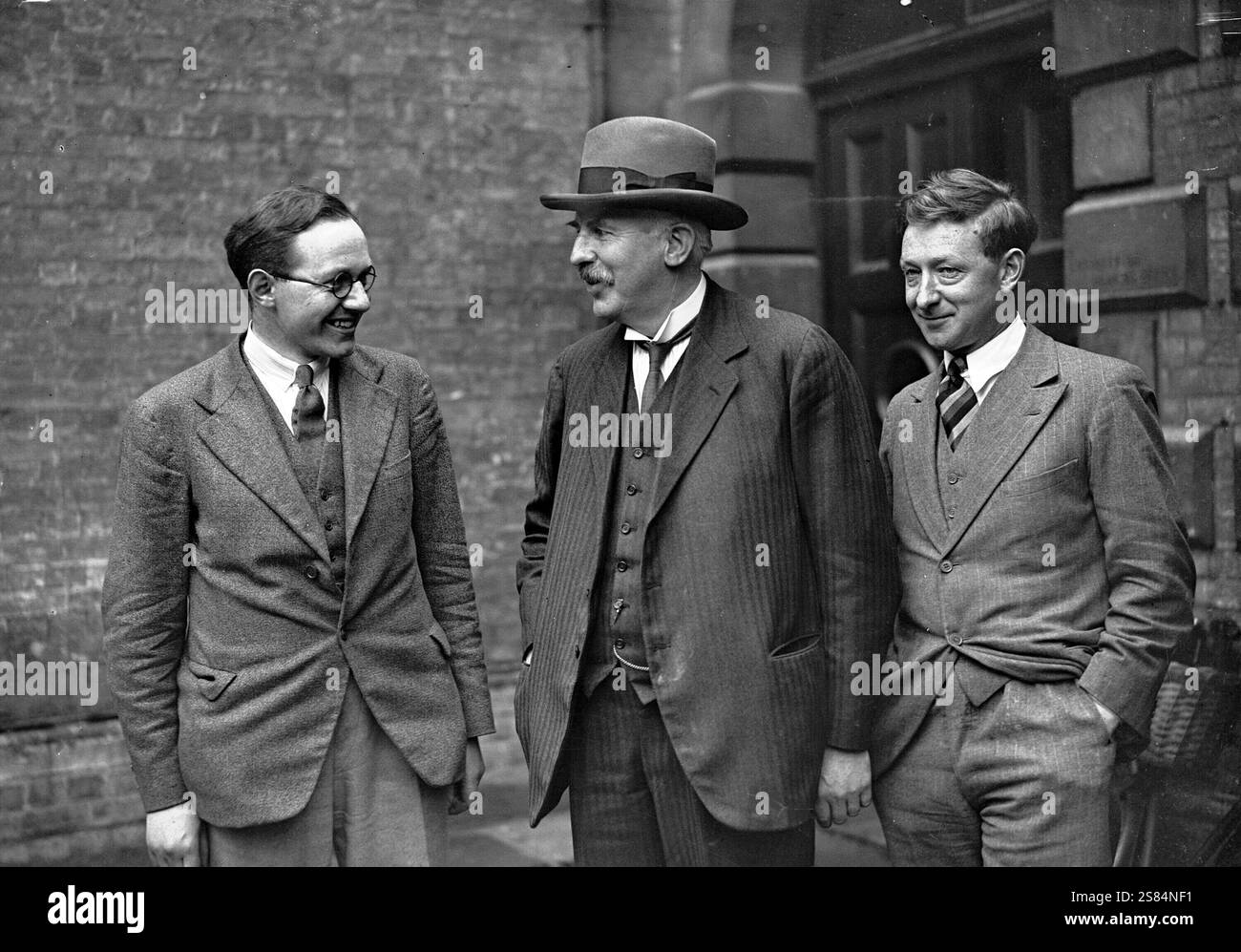 FILE - British scientists Dr. E.T.S. Walton, left, and Dr. F.D ...