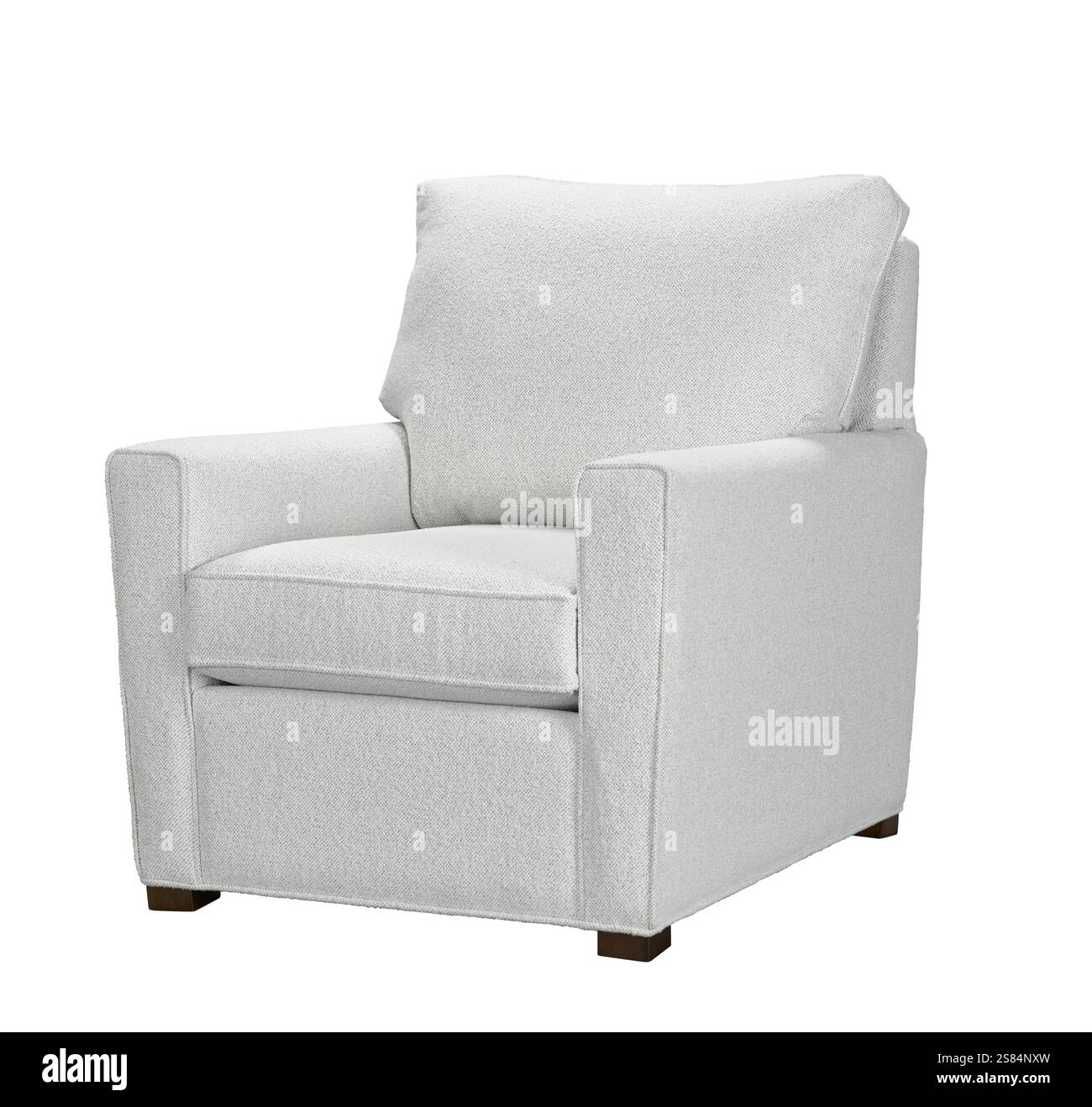 A modern fabric armchair soft cushion + clipping path. The chair is ...