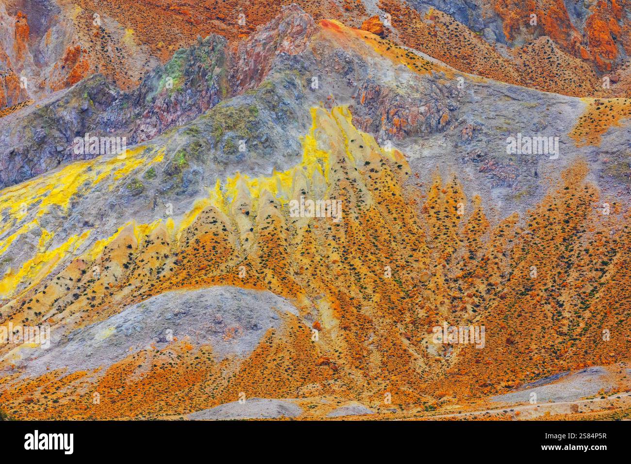 Nisyros volcano flank, Nisyros Island, Dodecanese Islands, Greece Stock ...